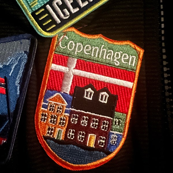 Copenhagen Denmark Patch (3 Inch) Iron or Sew-on Badge Travel Europe Souvenir Emblem for ...