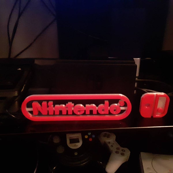 Nintendo Switch Joy Con Video Game Logo Sign 3D Printed, Man Cave, Game ...