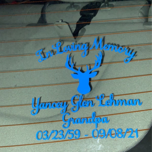 In Loving Memory Deer Decal, Remembrance Decal, in Loving Memory Decal ...