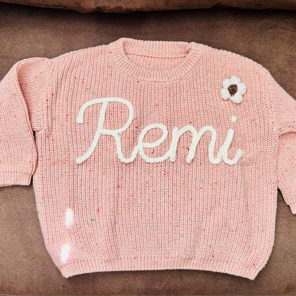 Personalized Hand Knitted Name Baby Sweater,custom Baby Name Sweater ...