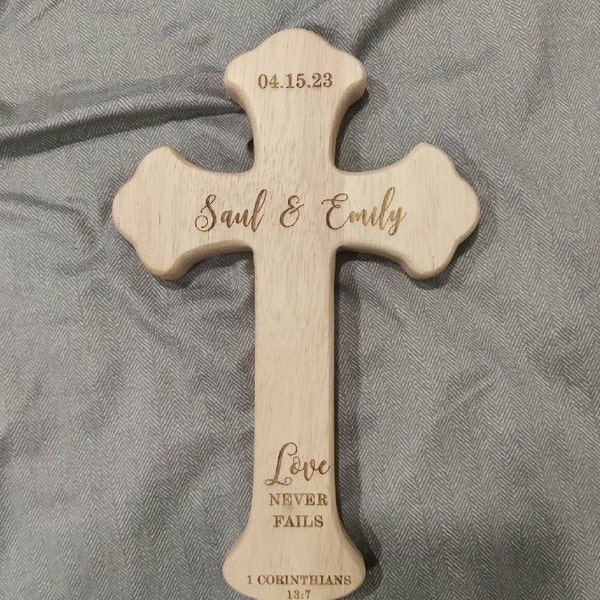 Our Wedding Day Personalized Wood Cross, Gifts for Wedding, Religious ...