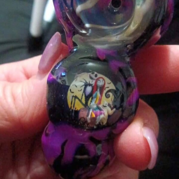 Custom Amazing Stitch, Glass Smoking Pipe, Girly Pipes, Unique, Glass ...