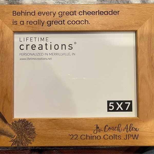 Personalized Cheerleading Coach Picture Frame by Lifetime Creations ...