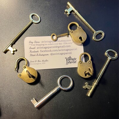 Vintage Style Brass Look Padlock Small Jewelry Box Lock Luggage Lock ...