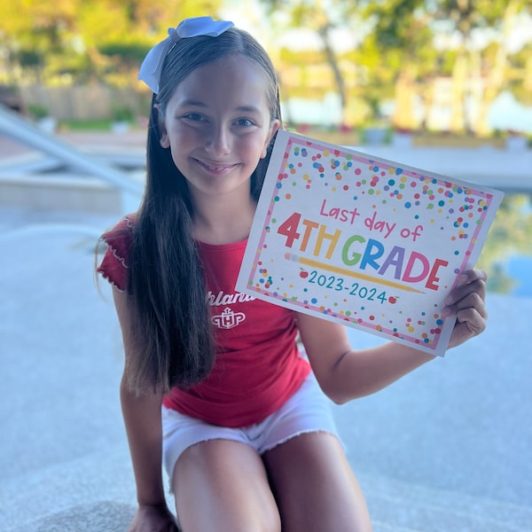 Last Day of School Sign Last Day of 4th Grade Fourth Grade End of ...