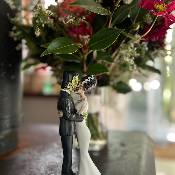 Pins & Bones Frankenstein and Bride Figurine, Hand Detailed ...