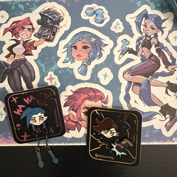 Jinx and Vi Mini Pins | Arcane | Enamel Pin - Etsy