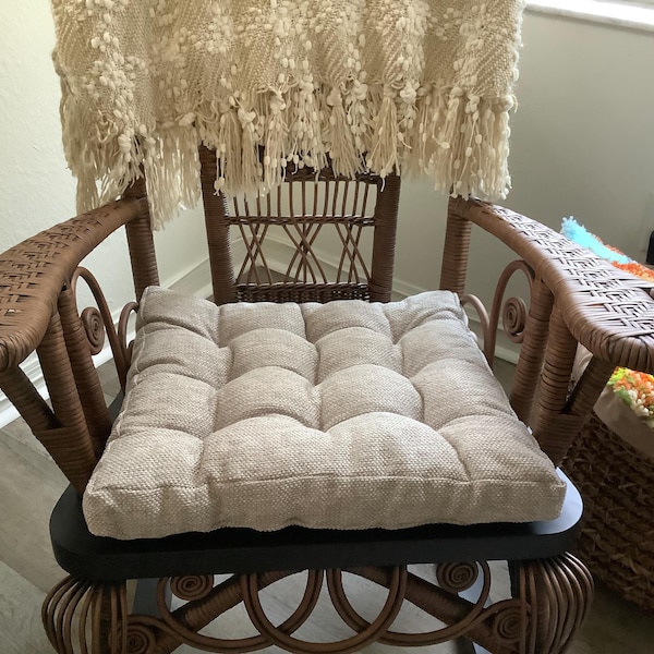 Boho Chair Cushion Round and Square Cushion Thick Woven Fabric Foam ...