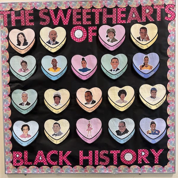 Black History Month Valentine's Day Bulletin Board Set, Door Decor ...