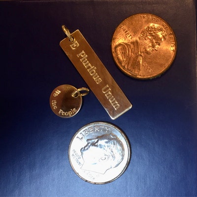 Solid 14k Gold Custom Engraved Pendant Various Diameters Initials ...