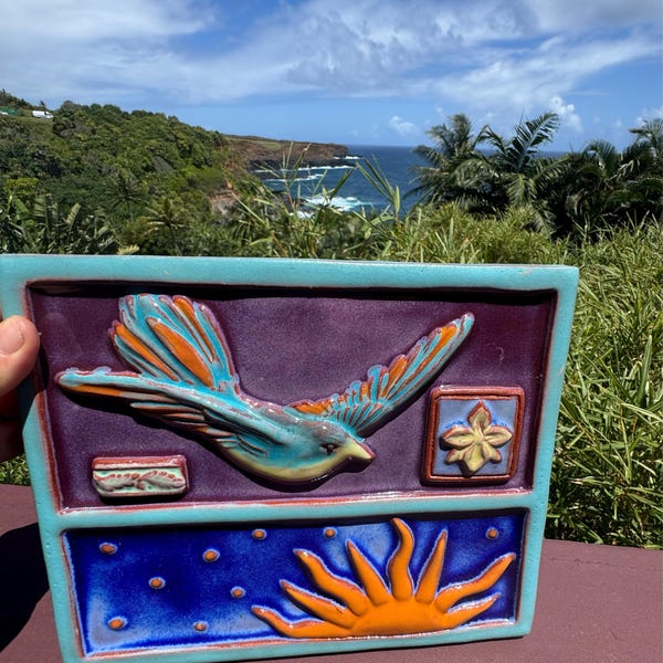 Handmade Ceramic Phases of the Moon Tile - Etsy