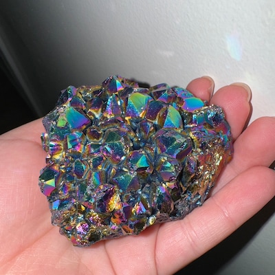 Rainbow Aura Amethyst Cluster, Titanium Aura Amethyst Crystal Choose ...