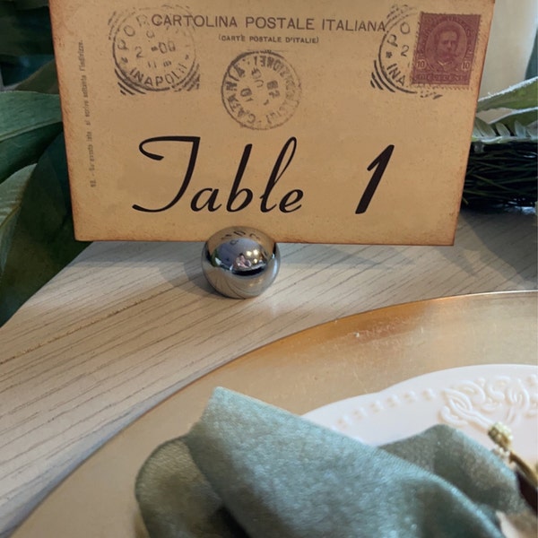 Wedding Table Number Cards, Italian Wedding Vintage Postcard Style ...