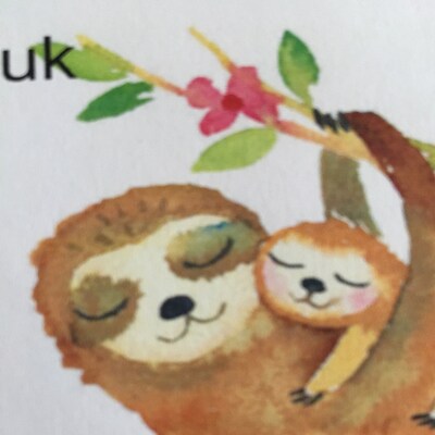 Sleepy Sloths Clipart Baby Watercolor Sloth Clip Art Mommy and Baby ...