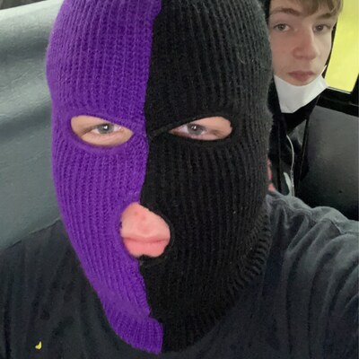 Purple and Black Ski Mask Two Tone - Etsy