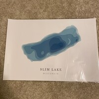 Newfound Lake, New Hampshire PHOTO or CANVAS Print Minimalist Depth Map ...