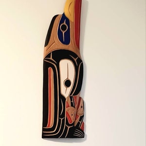 Northwest Coast First Nations Native Hand Carved, Authentic Wall Art Carving BEAR Native ...