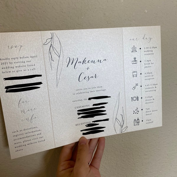 Wedding Program Template, Botanical Crest, Folded Wedding Ceremony ...