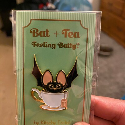 Bat Tea Soft Enamel Pin - Etsy