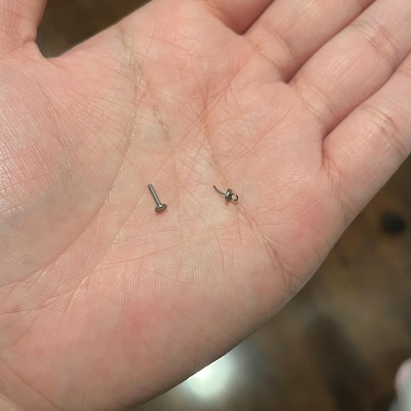 Dainty Emerald CZ Pear F136 Titanium 16G 18g Push Pin Flat Back ...