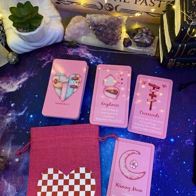 SWEET Romance 100 Cards Pink Oracle Deck , Pink Tarot - Etsy