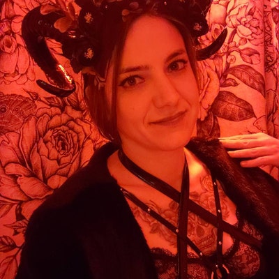 Dark Green Branch Horn Mix Leaves Rhinestones Bling Vine Nymph Forest ...