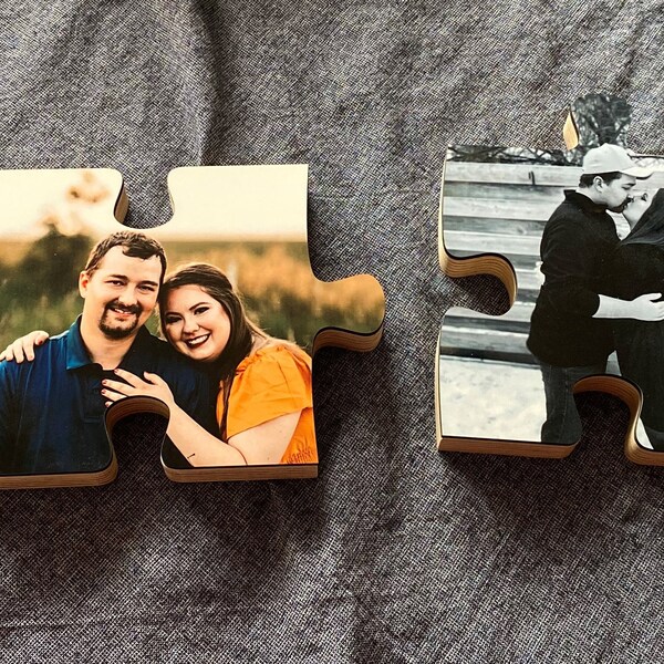 Boyfriend Gift, Personalize Wooden Puzzle, Puzzle Piece, 1 Year ...
