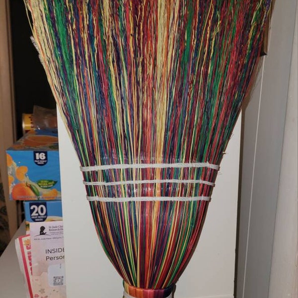 Whisk Broom Brown Mixed Hand Broom, Functional Art, Rustic Hand Broom ...