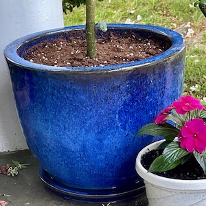 Modern Ceramic Planter With Rim High Gloss Pot Planter Indoor & Outdoor ...