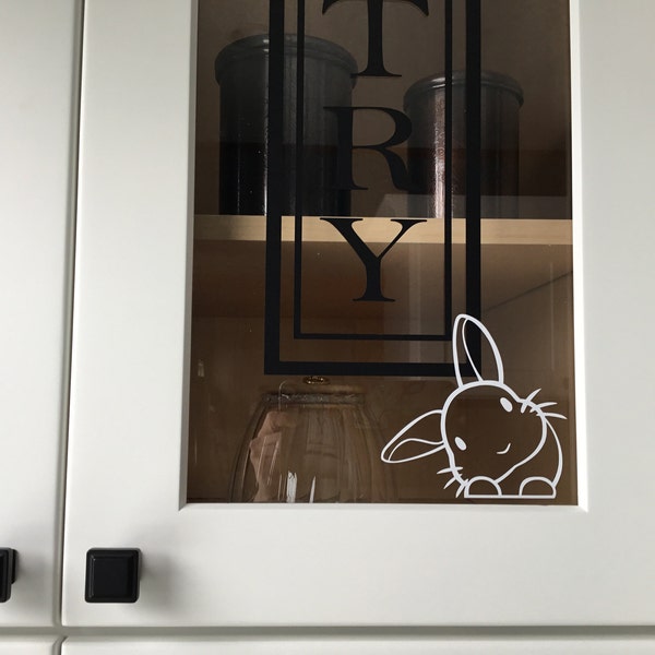 Peering Cute Head Tilt Rabbit Sticker; Bunny Car Decal / Laptop Decal ...