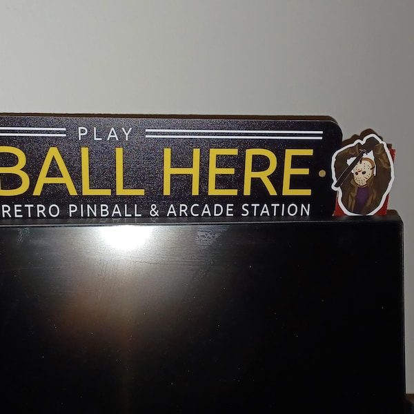 Play Pinball Here Sign, Arcade Decor, Family Name Sign, Game Room Sign ...
