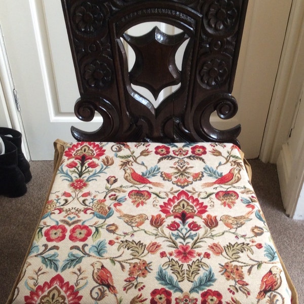 Light Brown mocha Gingham Round Bistro Style Chair Seat Pads, 14 Wide ...