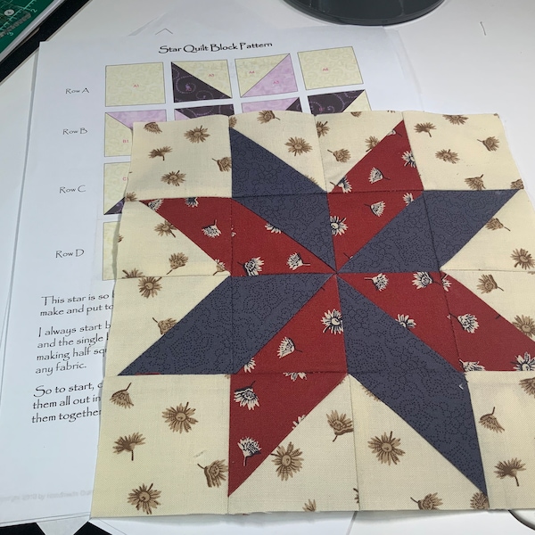 Star Quilt Block Pattern Download - Etsy