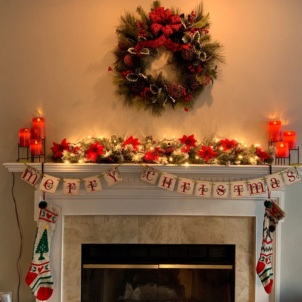 Christmas Decorations - Merry Christmas Banner - Holiday Banner ...