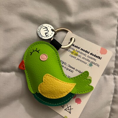 Cute Bird Keychain, Bird Bag Charm, Faux Leather Animal Keychain, Lucky ...