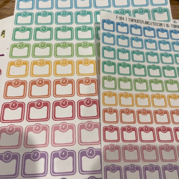 88 Tiny Weight Scale Planner Sticker, Weight Loss Stickers, Cute ...