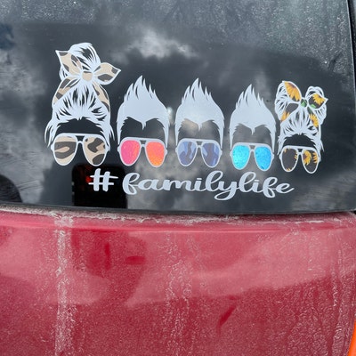Family Life Decal, Momlife, Dadlife, Kidlife, Messybun, Car Decal - Etsy