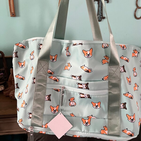 Extended Corgi Gym Bag, Duffel Bag, Canvas Travel Bag for Gym Sports ...