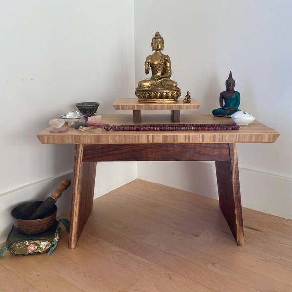 Floor Altar and Riser. Beautifully Handcrafted Bamboo Top With Walnut ...