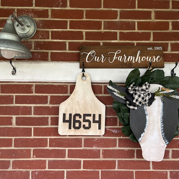 Farmhouse Decor, Cow Tag, Wall Decor, Cow Ear Tag Decor, Laser Engraved ...