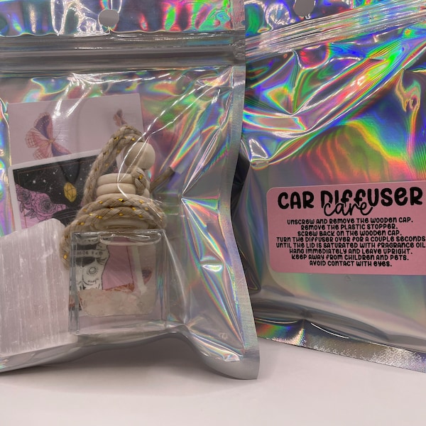 Car Diffuser Care 2.25”x1.25” Thermal Printed Small Business Packaging ...
