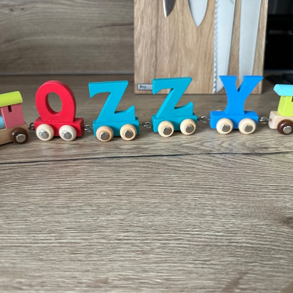 Personalised New Baby Wooden Name Train - Etsy UK