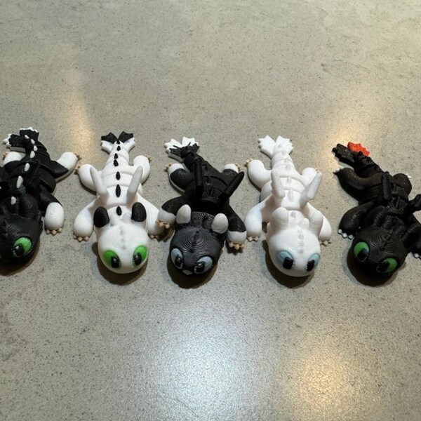 Lightfury 3D Printed Dragon Figure | Toothless Inspired Articulating ...