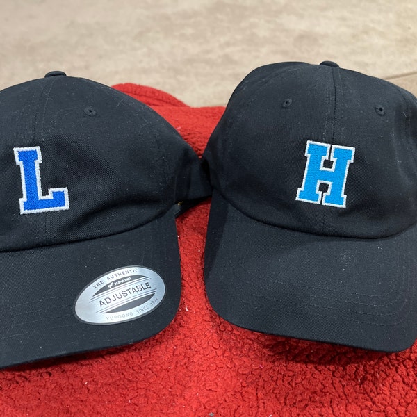 Personalized Varsity Letter Dad Hat, Custom Varsity Monogram Initials ...