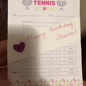 TENNIS SCORING NOTEPAD & Pen, Tennis Score Keeper, Cute Tennis Racket ...
