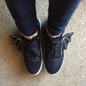Bat Wing Embroidered Shoe Wings Mtcoffinz Choose Color - Etsy