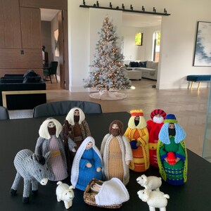 Hand Knitted Nativity Set Including Donkey Christmas Scene | Etsy