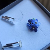 Porcelain Forget Me Not Pin Brooch/wedding Brooch/ Blue Flower Brooch ...