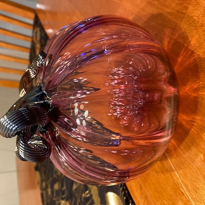 Deep Purple Handblown Decorative Glass Pumpkin - Etsy