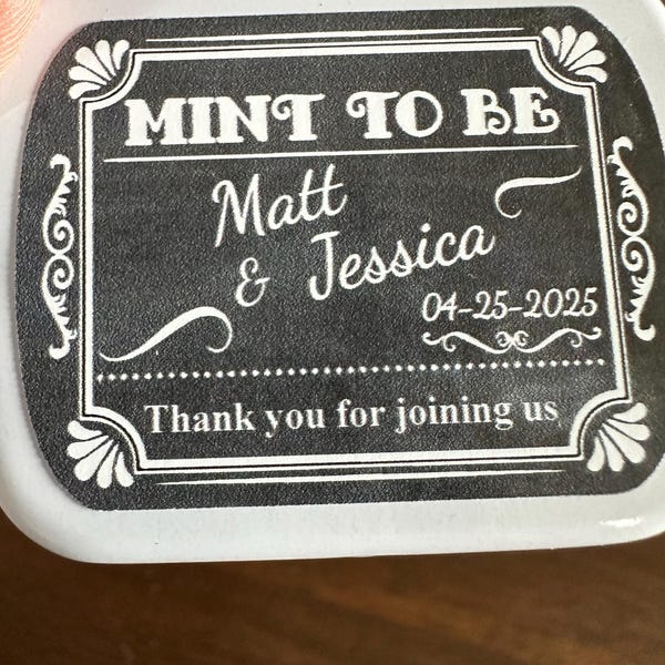 Mint to Be Personalized White Mint Tin Containers Labels, Wedding Party ...